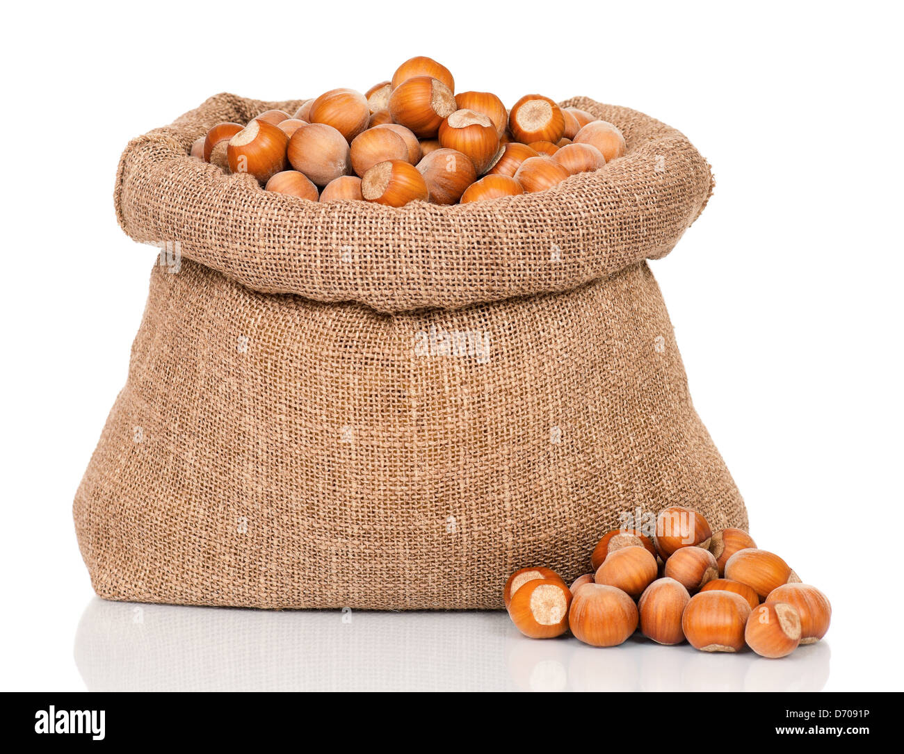 Filberts in bag Stock Photo - Alamy