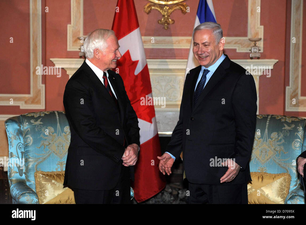 Canadian Prime Minister Stephen Harper meets Israeli Prime Minister ...