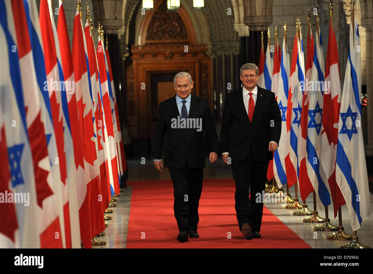 Canadian Prime Minister Stephen Harper meets Israeli Prime Minister ...