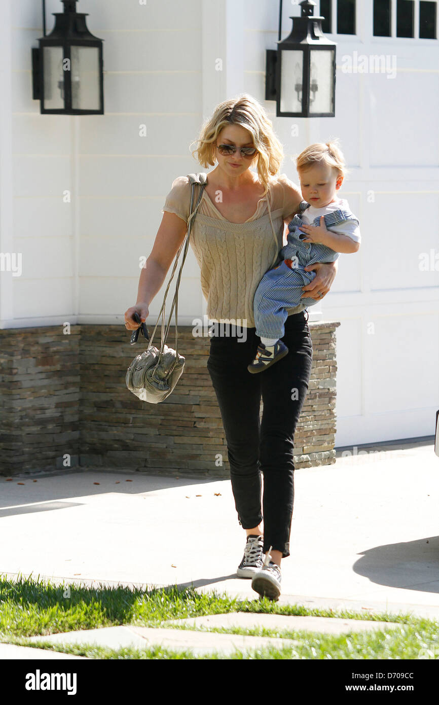 Ali Larter and her son Theodore MacArthur seen after attending a mommy ...