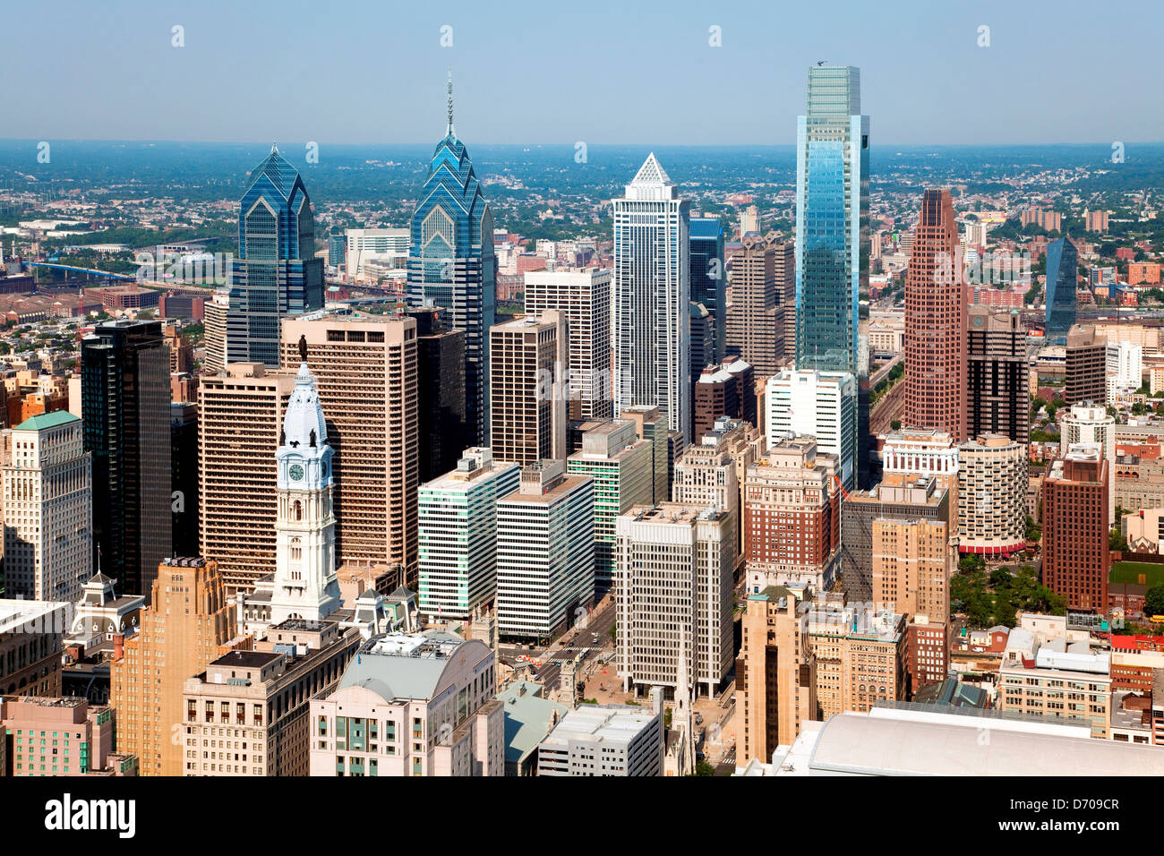 Aerial of The Philadelphia, Pennsylvania Skyline Stock Photo - Alamy