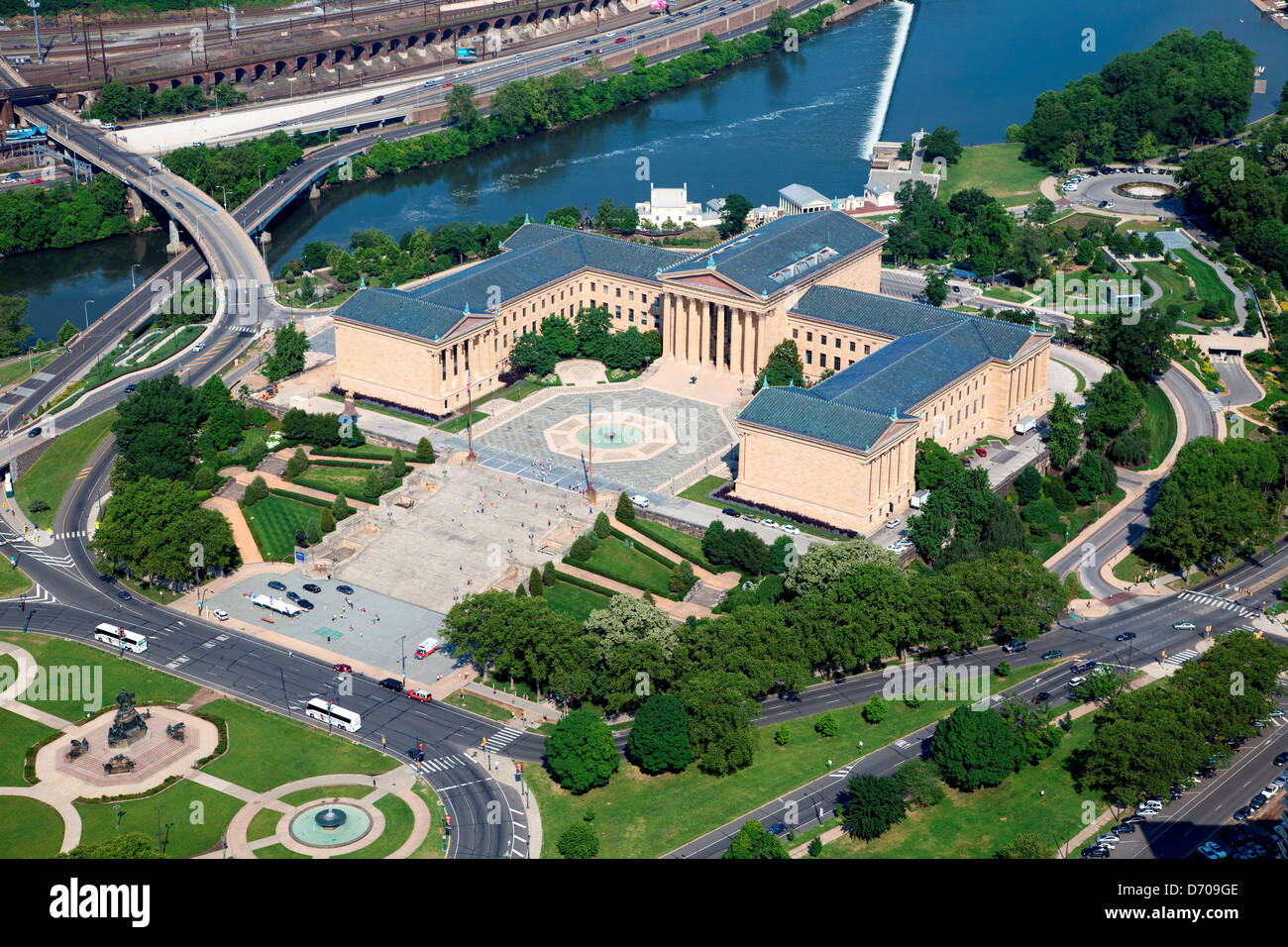 Aerial of The Philadelphia Museum of Art, Pennsylvania Stock Photo - Alamy