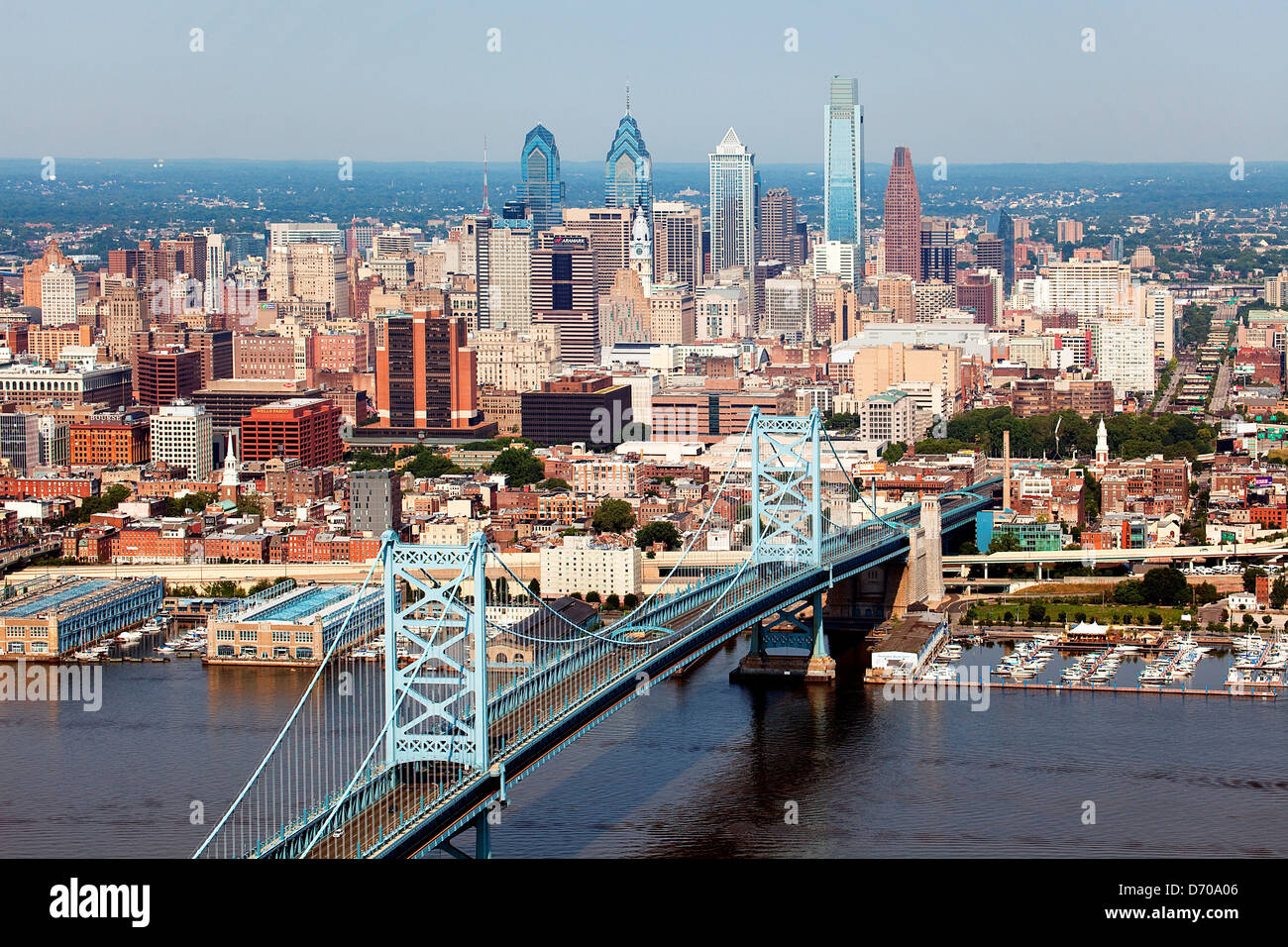 Philadelphia, Pennsylvania Skyline from over the Delaware River with ...