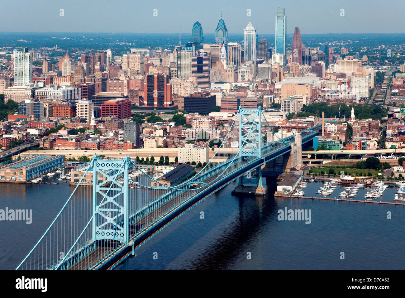 Philadelphia, Pennsylvania Skyline from over the Delaware River with ...
