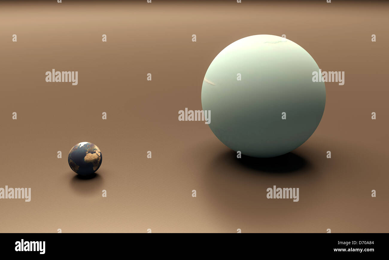 Earth And Uranus The Planet