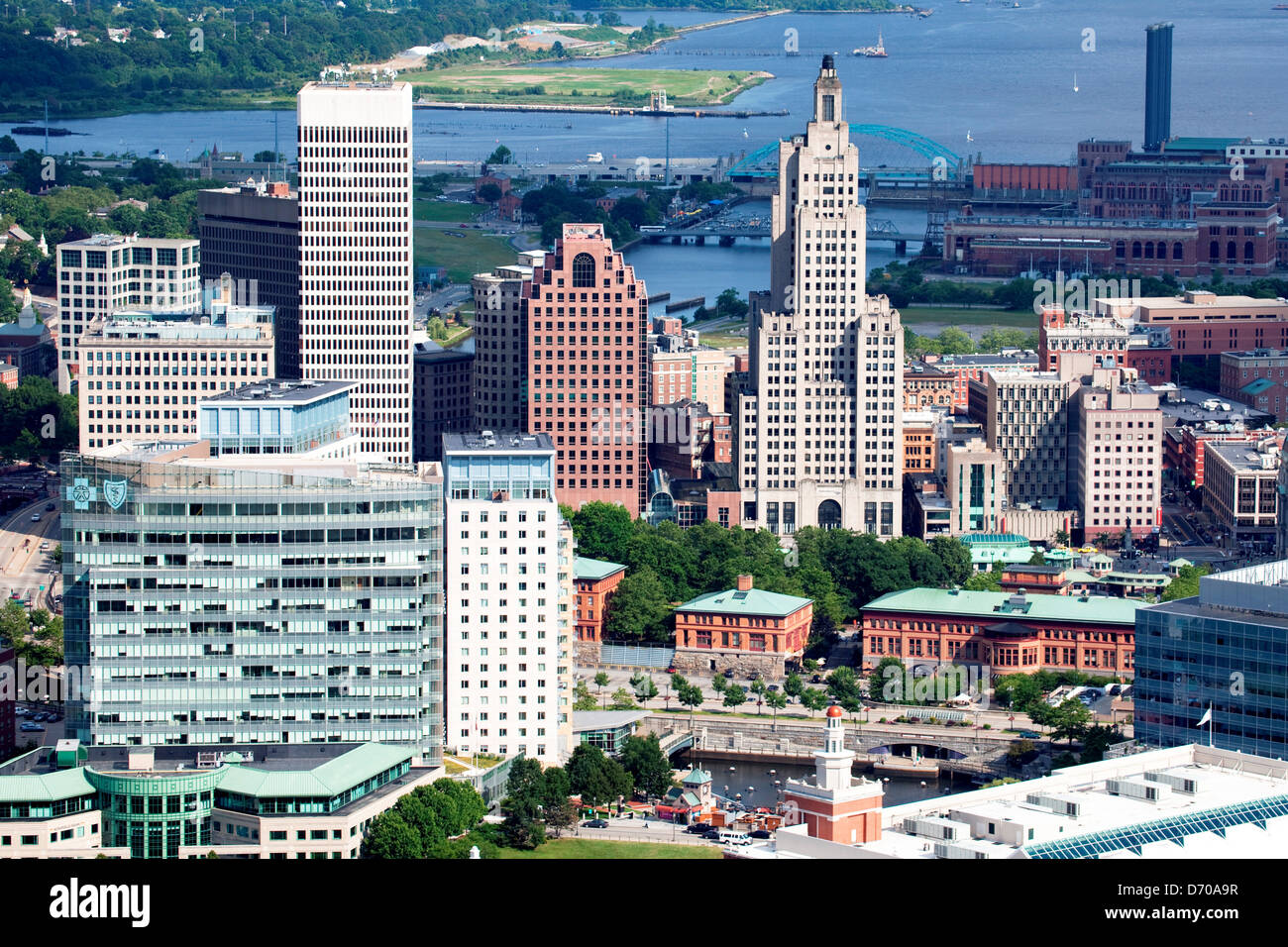 Aerial of The Downtown Skyline Providence, Rhode Island Stock Photo - Alamy