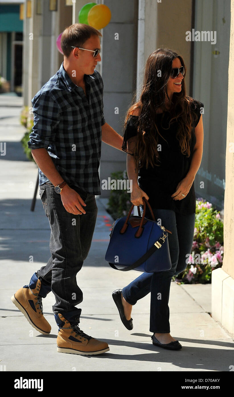 Alanis Morissette and Mario Treadway aka MC Souleye out and about in ...