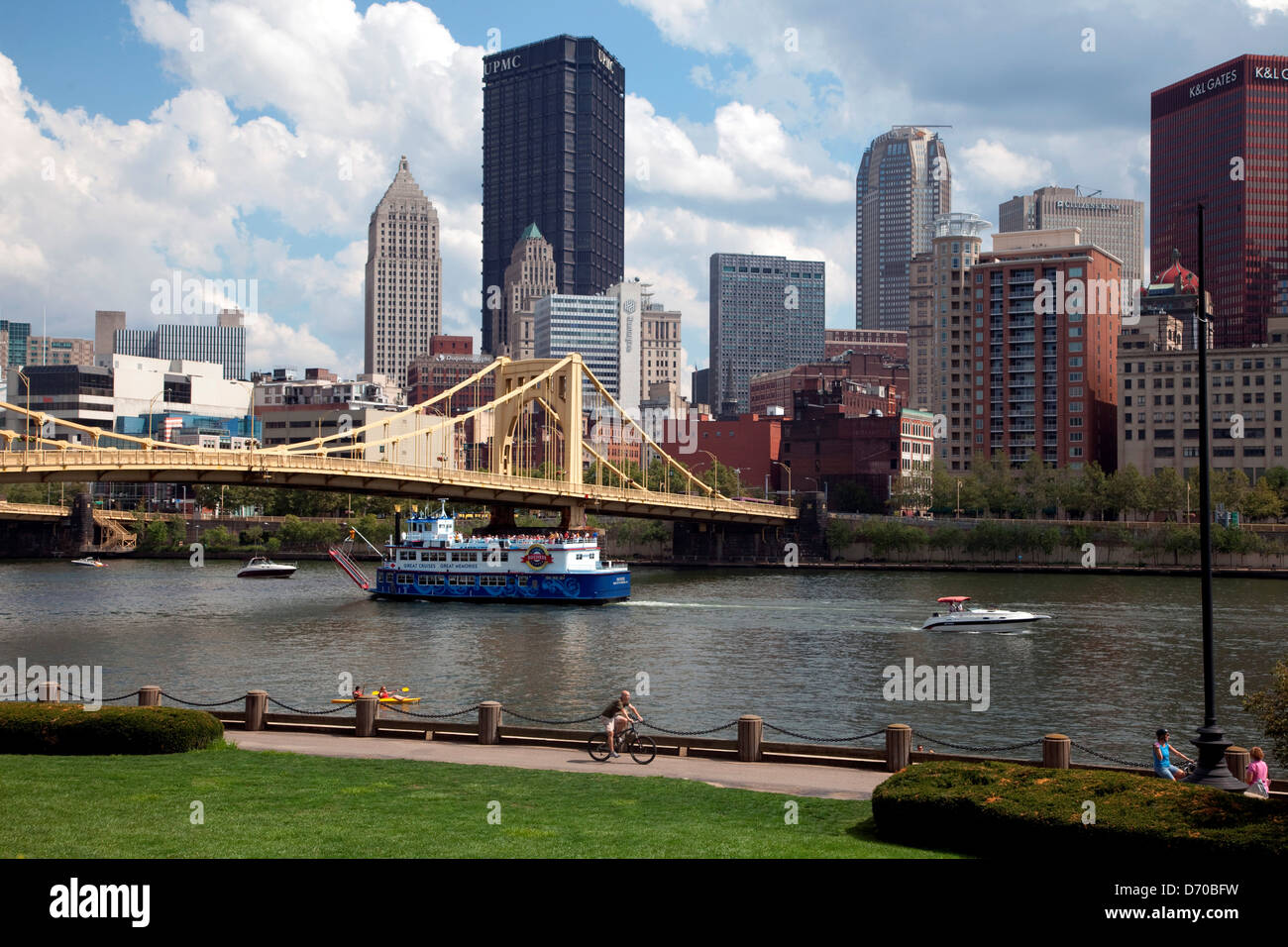 USA, Pennsylvania, Pittsburgh, Downtown Skyline from Allegheny ...