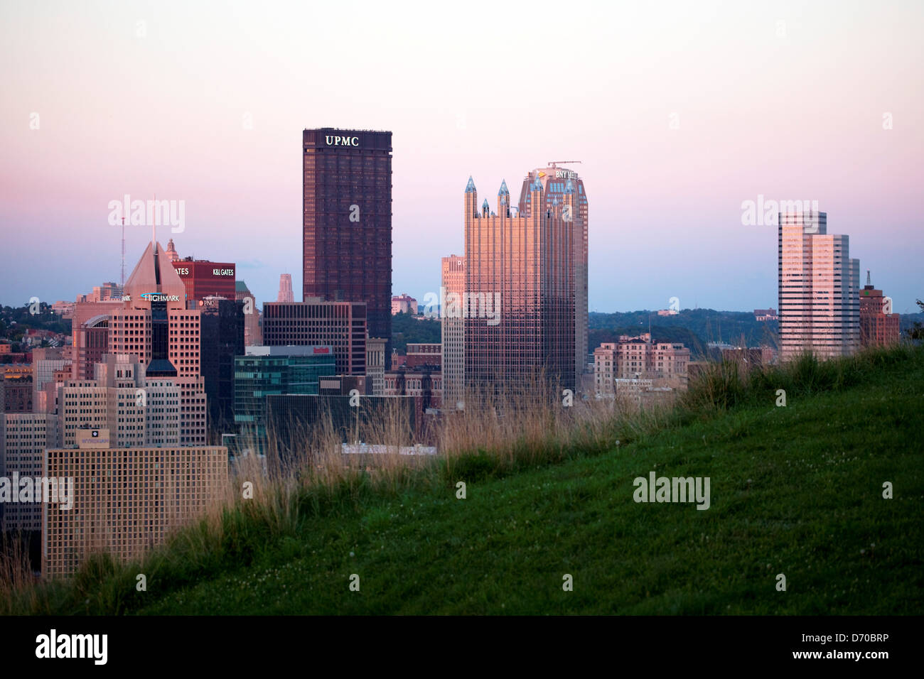 USA, Pennsylvania, Pittsburgh, Downtown Skyline from Point of View Park ...
