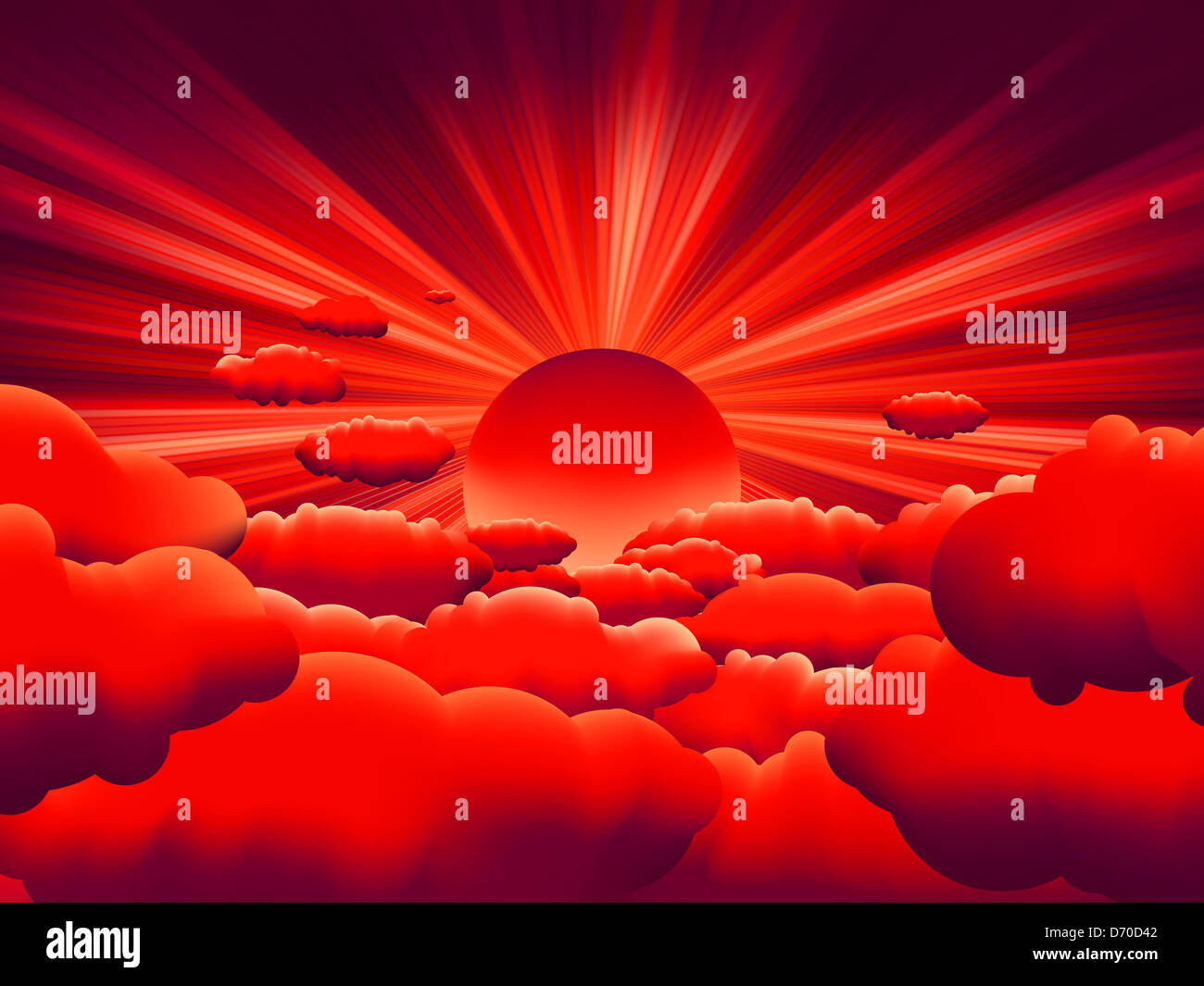 sunburst sunset on cloud Stock Photo - Alamy