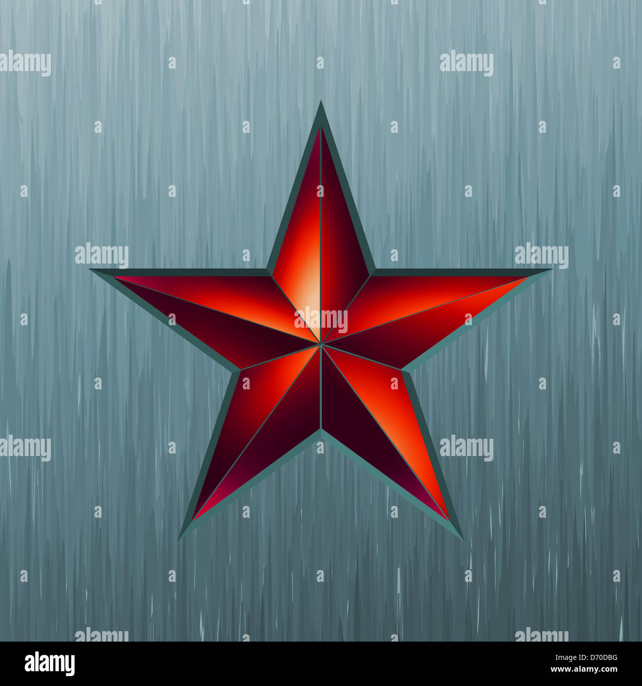 illustration of a red star on steel background (Day of a victory Stock ...