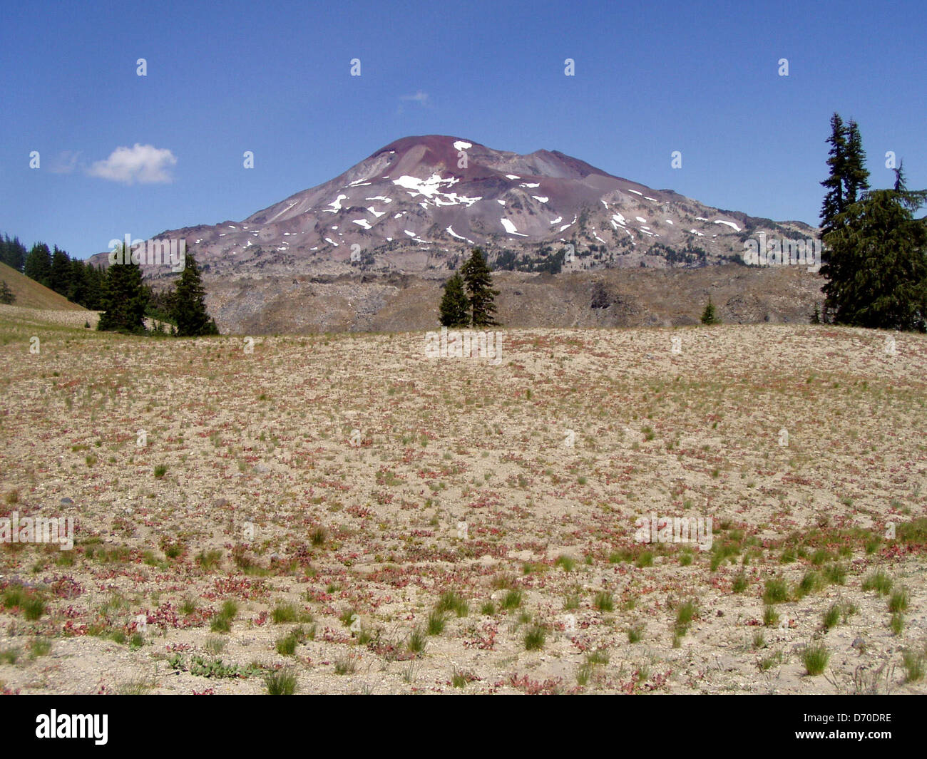 A view of the South Sister volcano, captured from the south on August ...