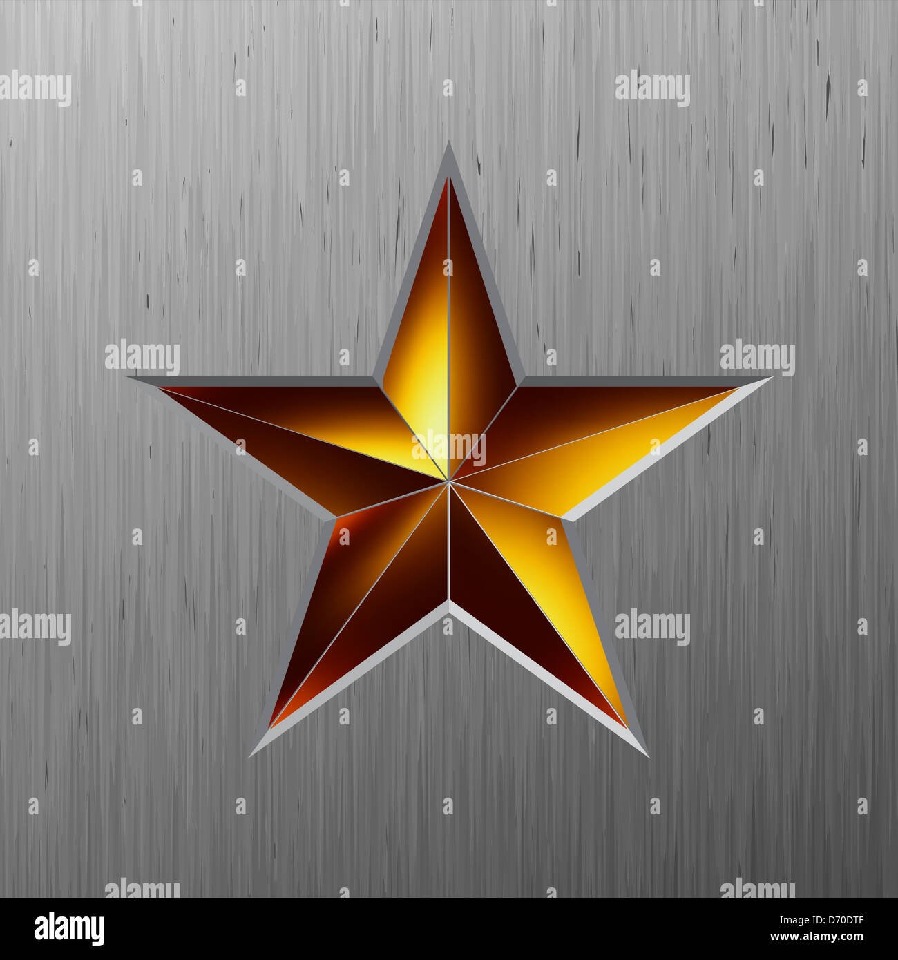 Gold metallic star on a metallic background Stock Photo - Alamy
