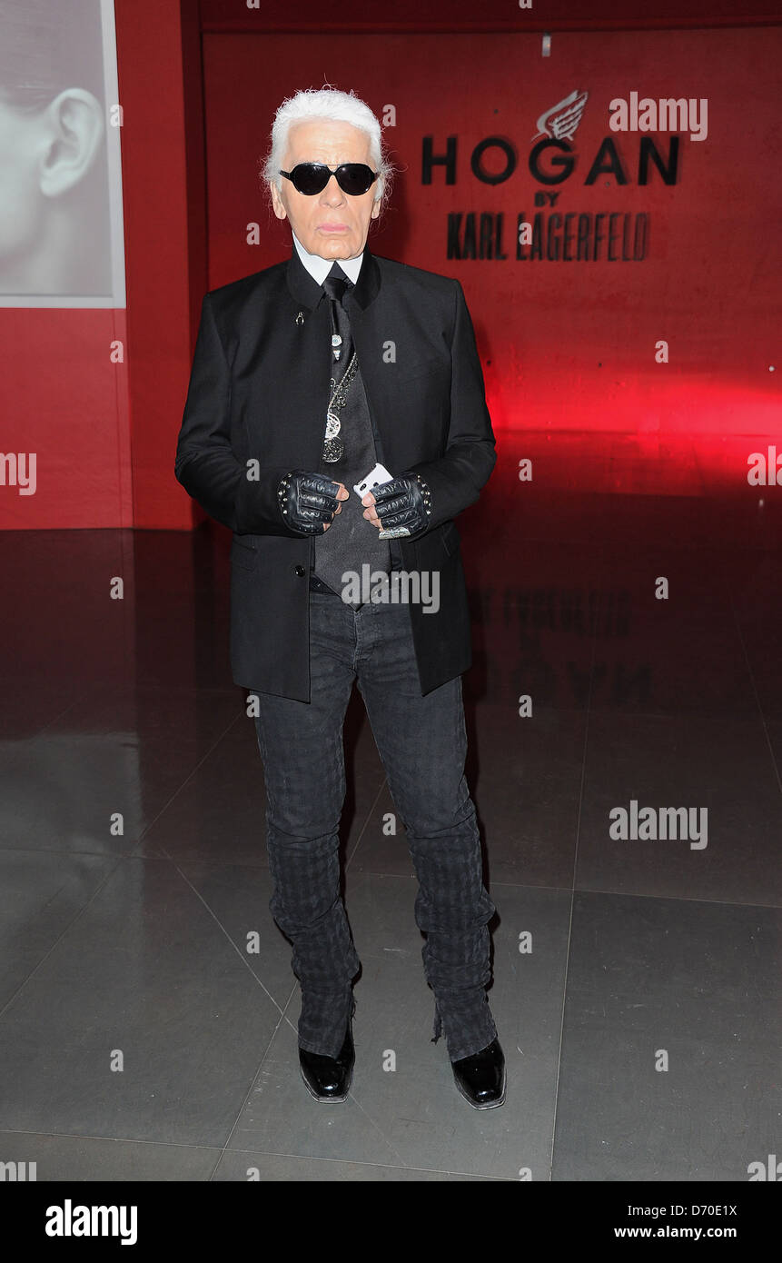 Karl Lagerfeld attends the Hogan by Karl Lagerfeld Ready-To-Wear Fall ...