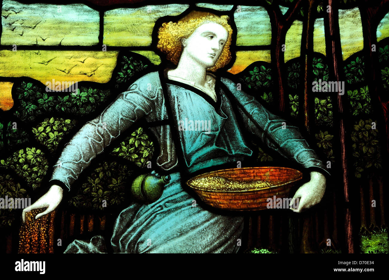The Sower, Arts and Crafts Stained Glass window, Titchwell, Norfolk ...
