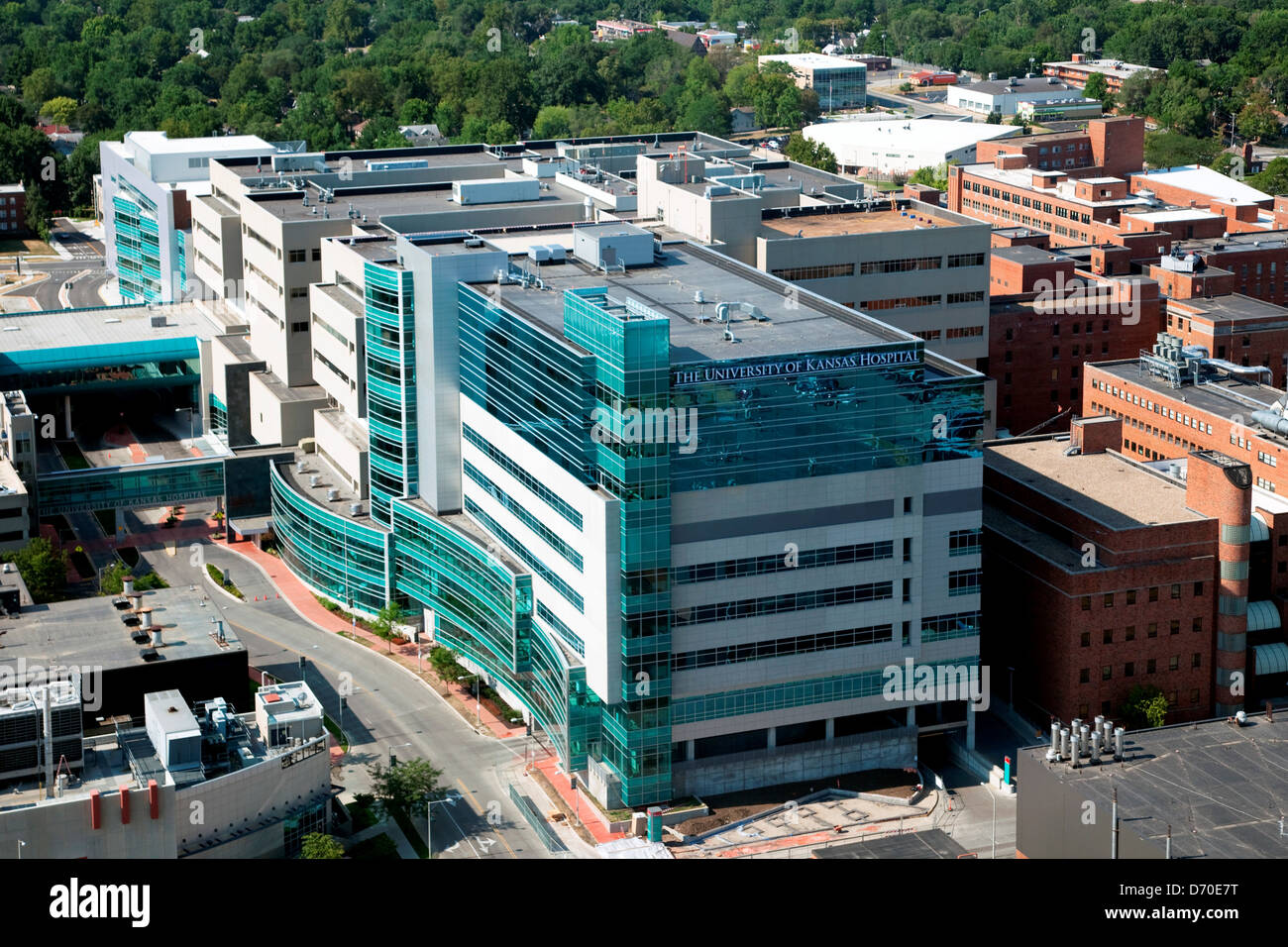 USA, Missouri, Kansas City, Aerial view of campus of University of ...