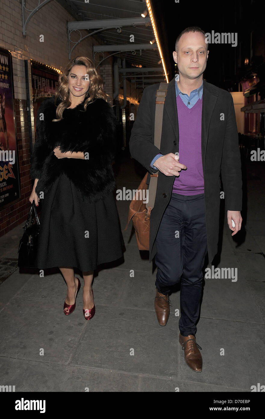 Kelly Brook arriving at J.Sheekey restaurant with a male companion ...