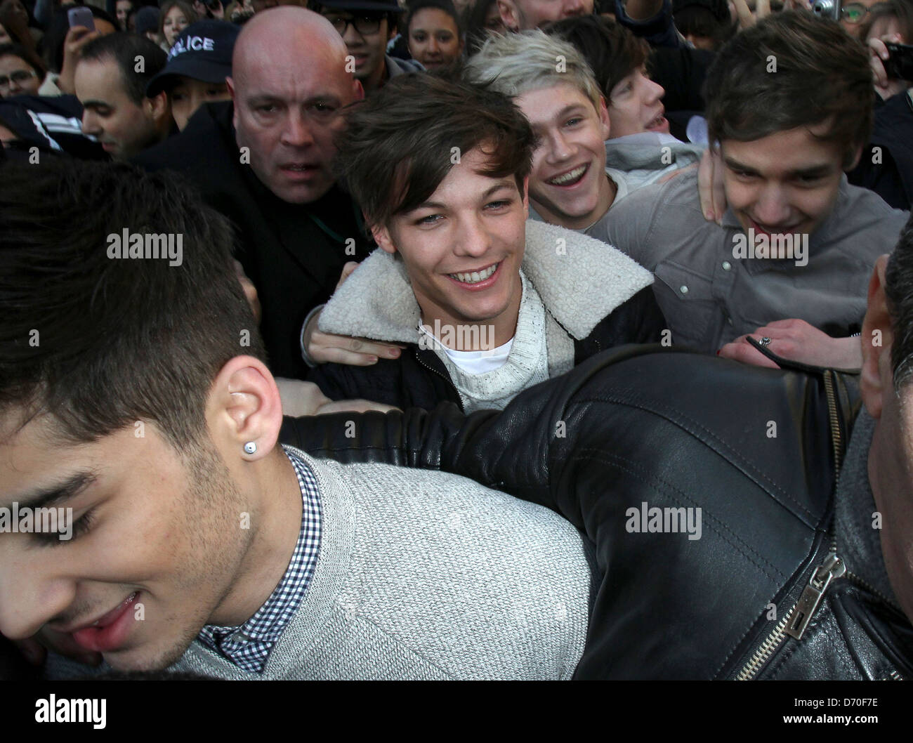 Zayn Mailik, Louis Tomlinson, Niall Horan and Liam Payne, of boy band ...