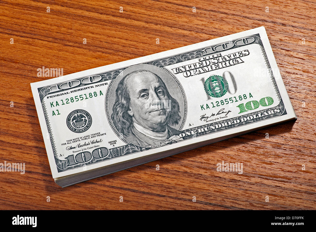 Heap hundred dollar bills in hi-res stock photography and images - Alamy