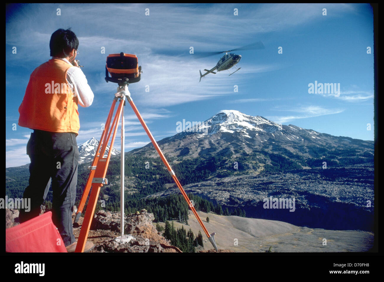 USGS scientist EDM (Electronic Distance Measurement) lines are shown in ...