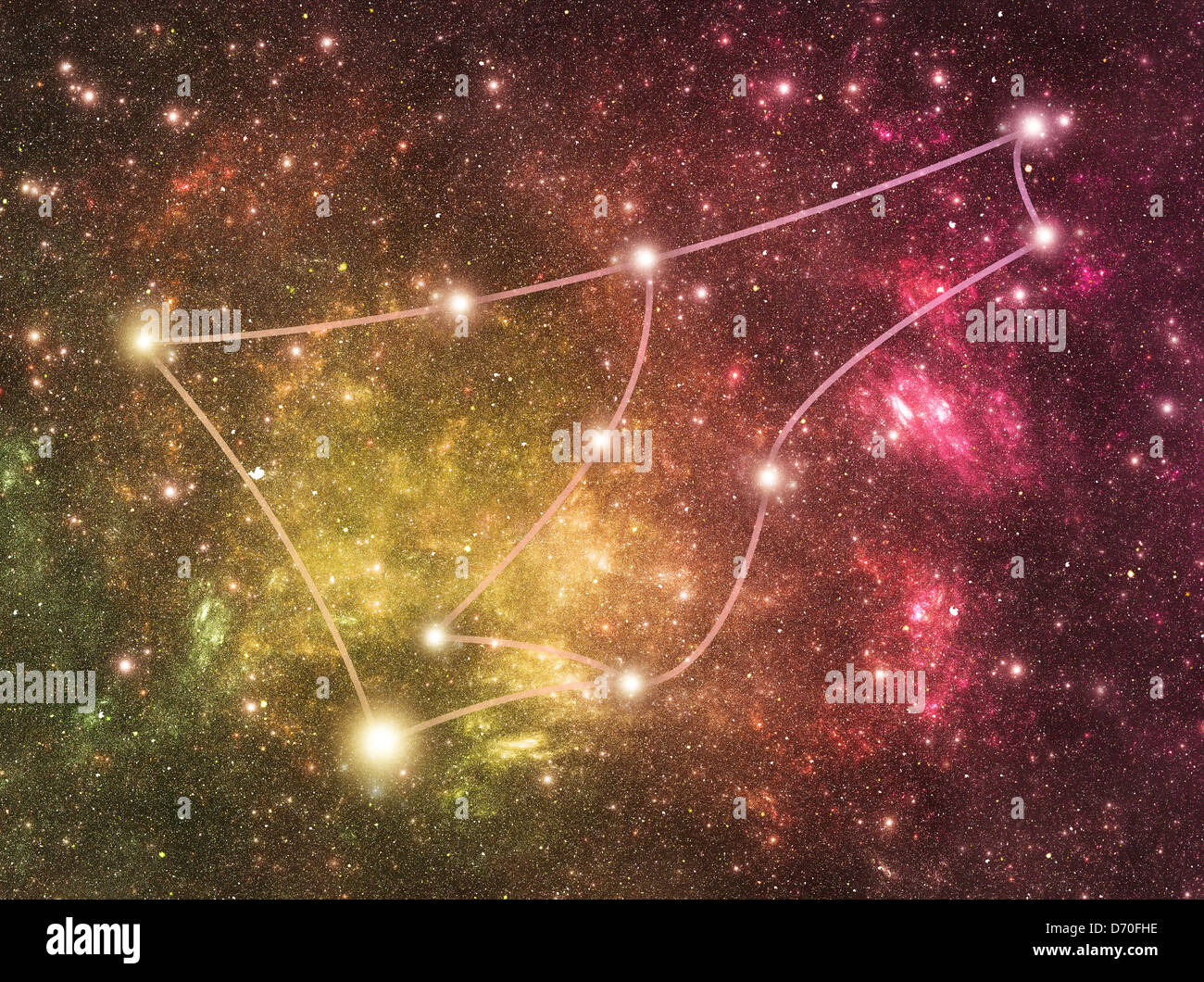 Representation of the constellation Puppis (Pup), one of the modern 88 ...