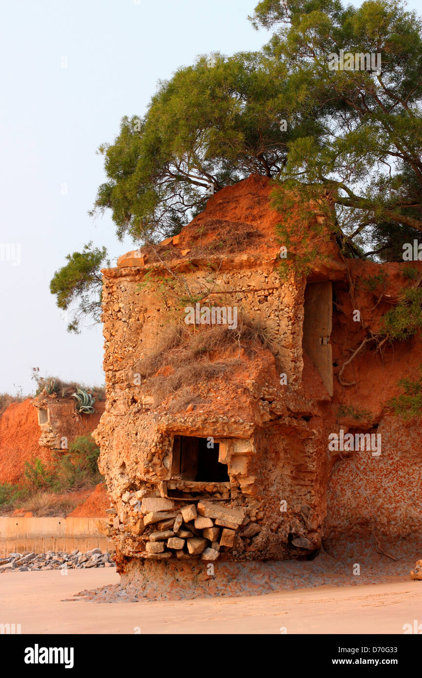 Taiwan, Kinmen County, Jincheng, Old military bunker on beach Stock ...