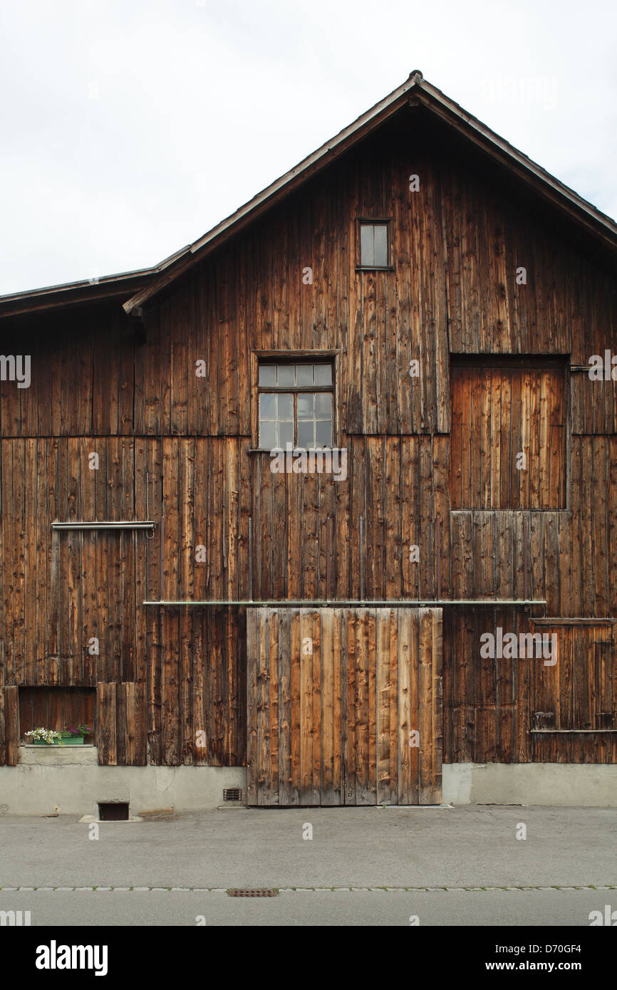 Feldkirch, Austria, wooden facade of a barn Stock Photo - Alamy