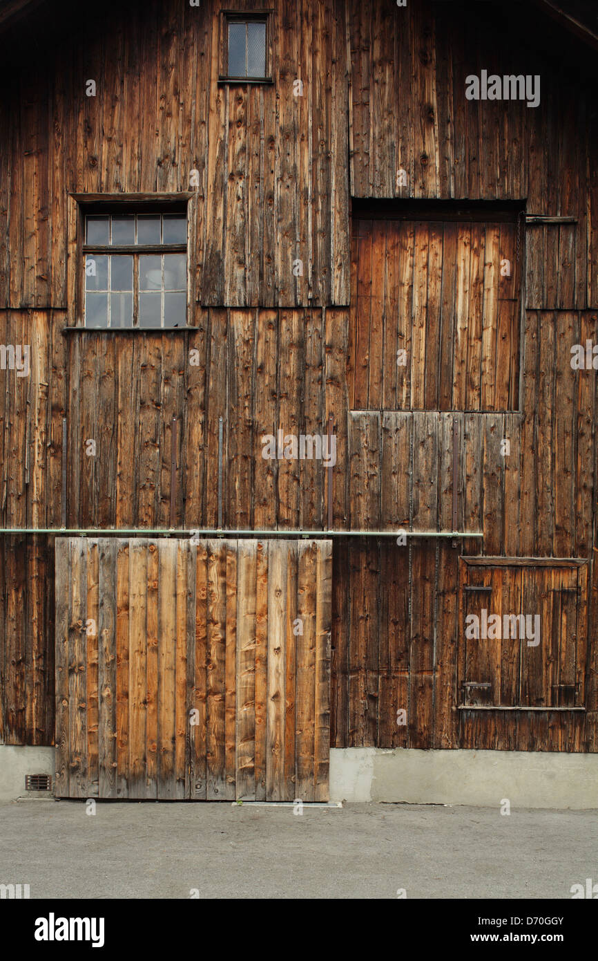 Feldkirch, Austria, wooden facade of a barn Stock Photo - Alamy