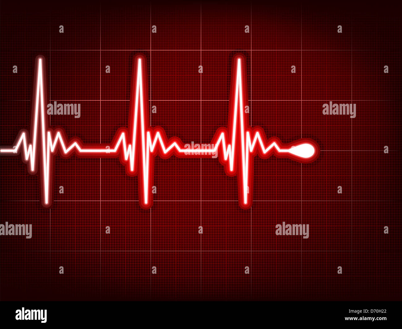 Heart cardiogram with shadow on it deep red Stock Photo - Alamy