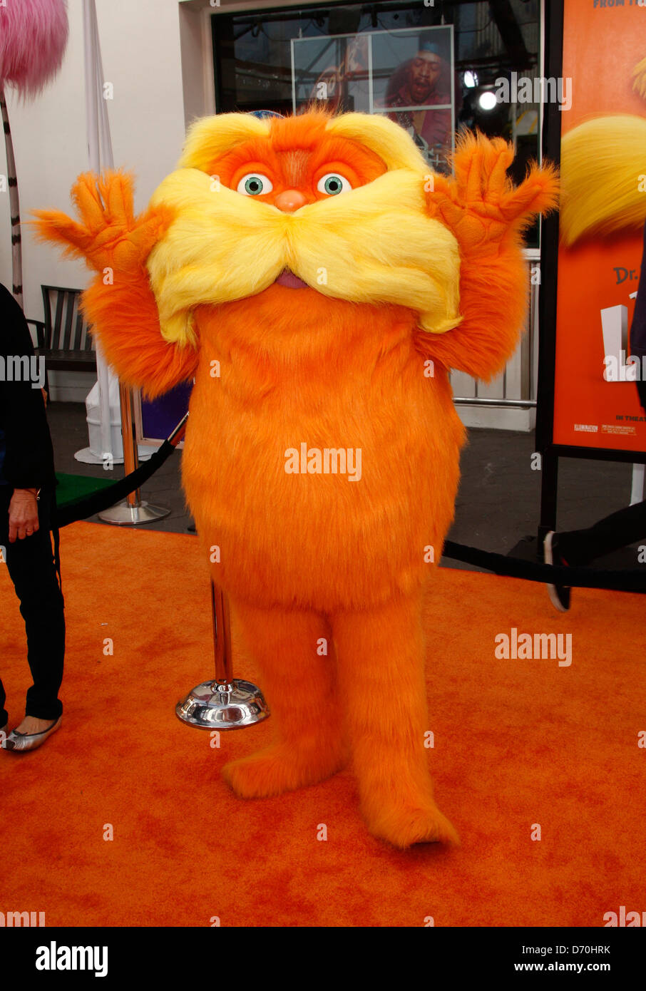 Lorax character The premiere of 'The Lorax' held at the Universal ...