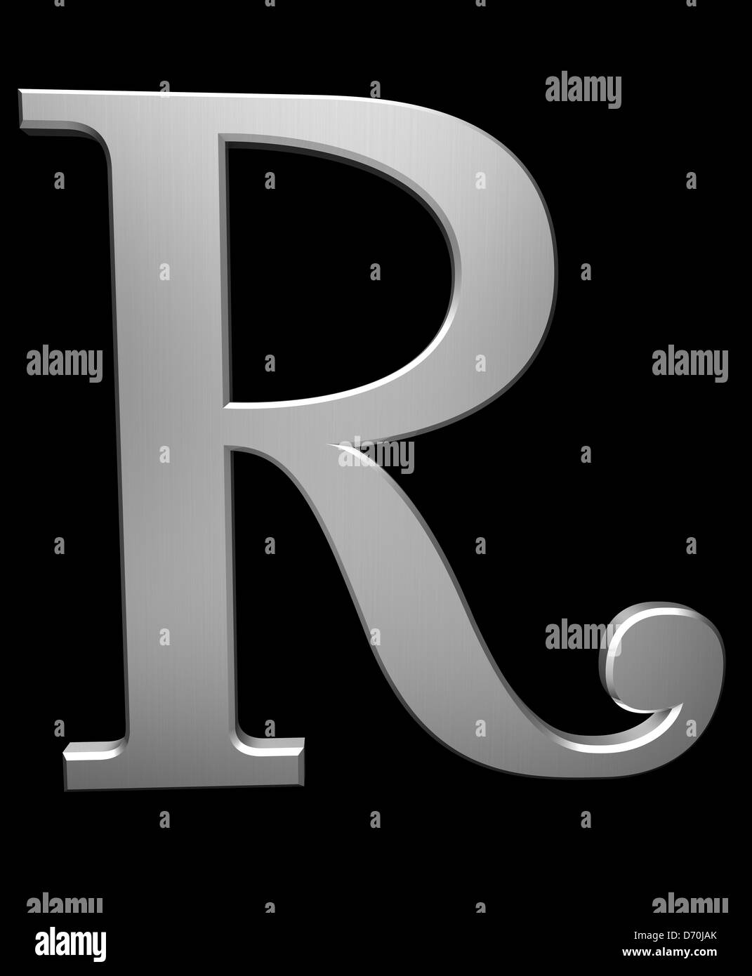 3d render metallic alphabet letter Black and White Stock Photos ...