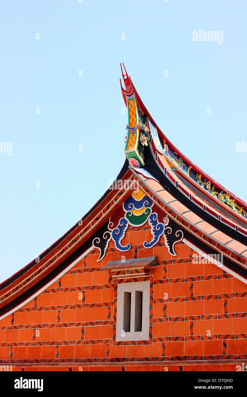 Taiwan, Kinmen County, Shuitou Village, Detail of old restored house ...