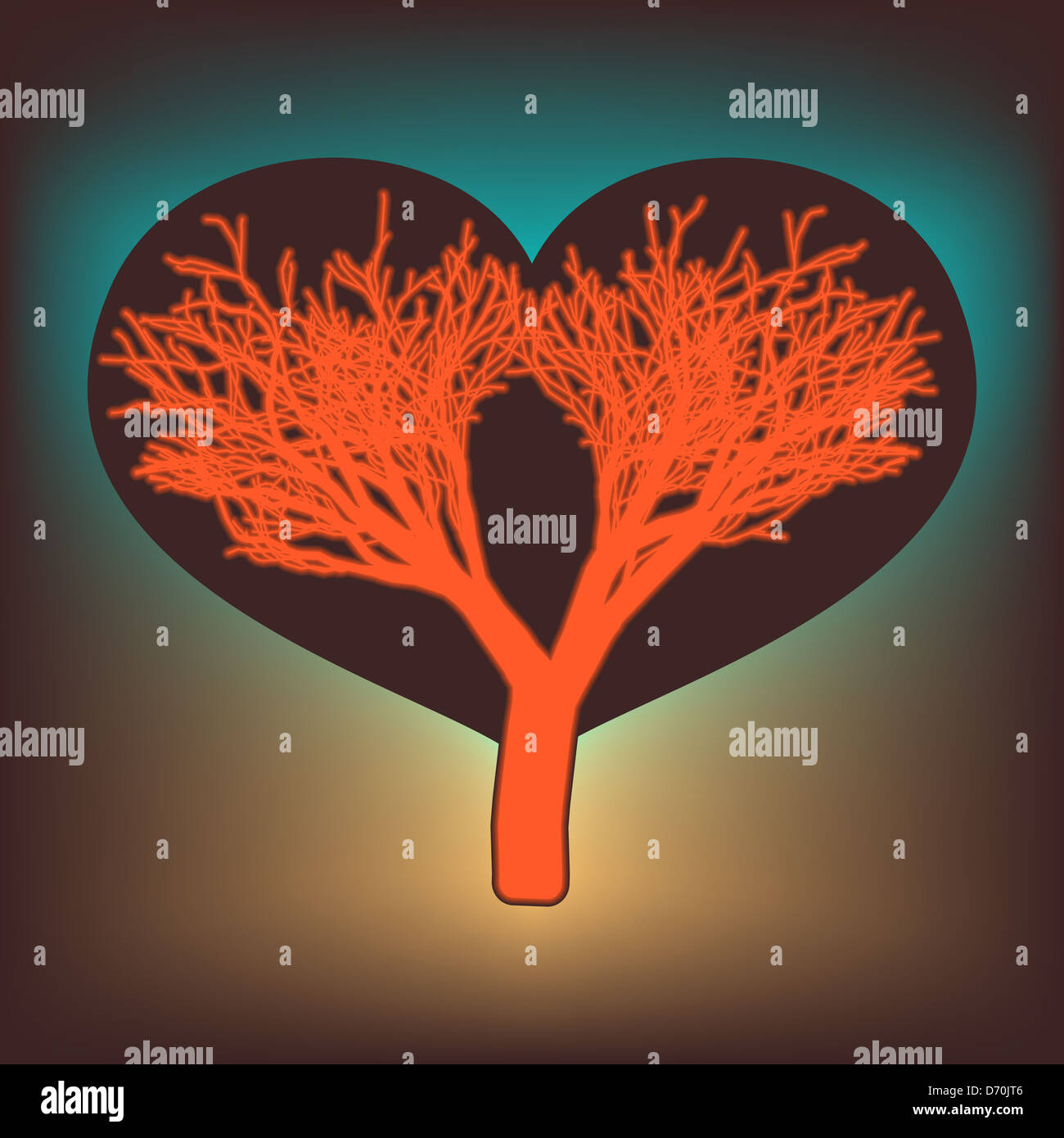 Tree of love with hearts Stock Photo - Alamy