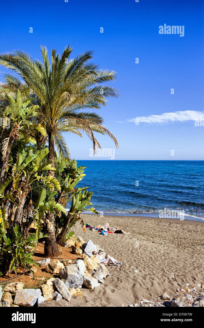 Beautiful beach marbella spain hi-res stock photography and images - Alamy