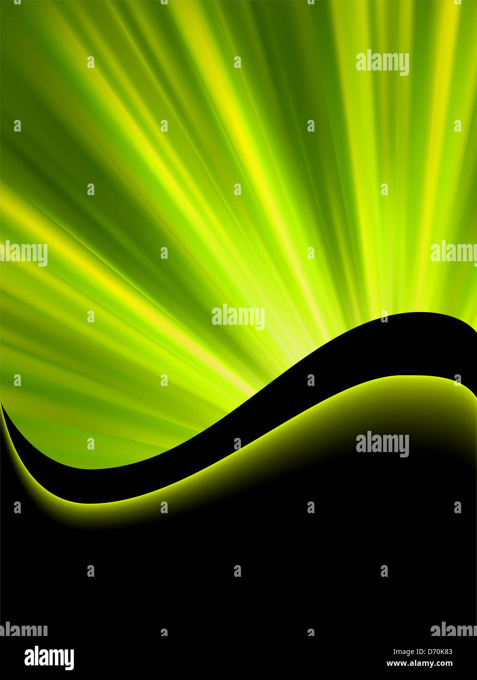 Bright blast of light on green tone background Stock Photo - Alamy