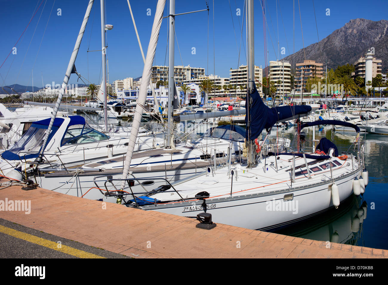 Resort city of Marbella port waterfront, popular vacation destination ...