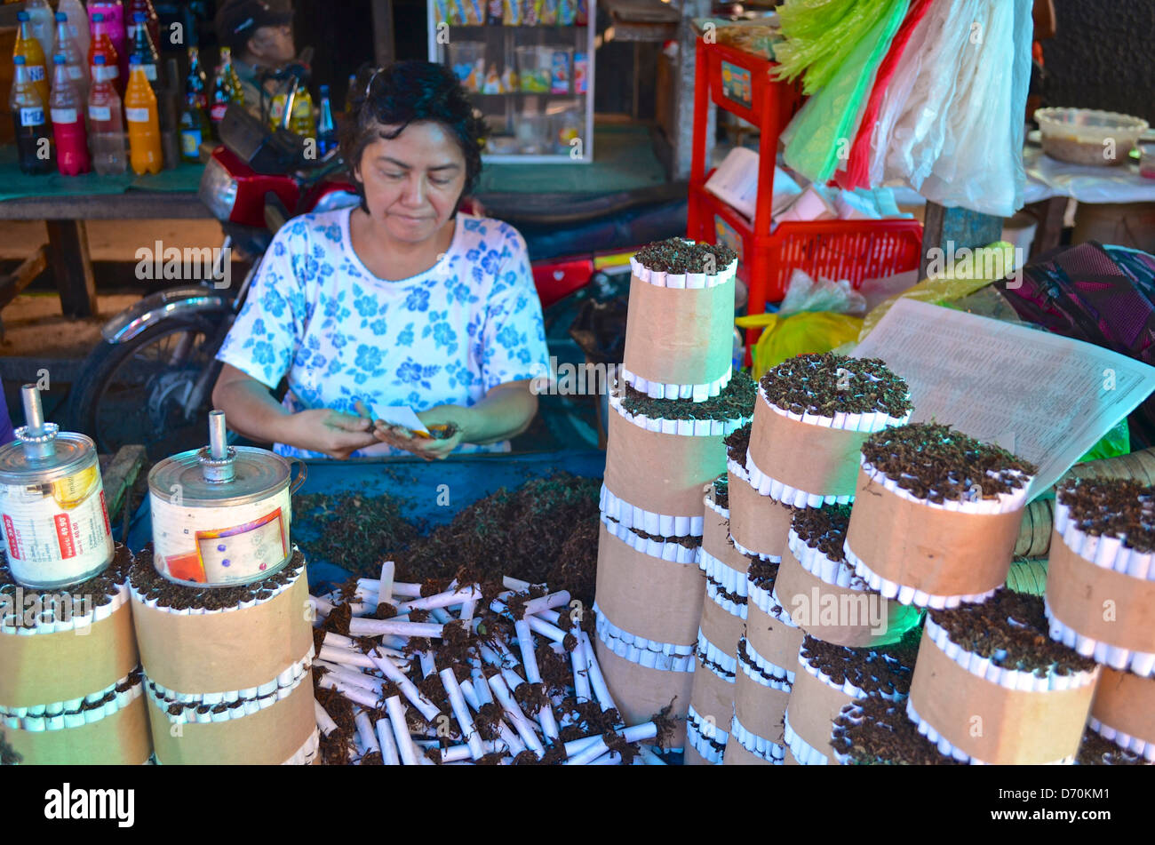Lady rolling hand made tobacco cigarettes in Iquitos, Peru Stock Photo ... Lady rolling hand made tobacco cigarettes in Iquitos, Peru Stock Photo ...