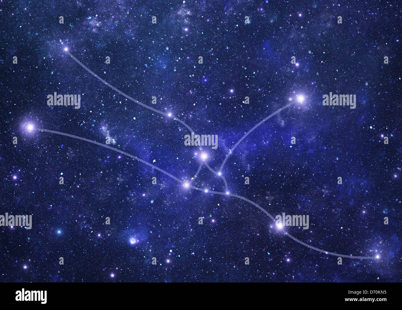 Zodiacal constellation "Taurus", сolor corresponds to a zodiac sign ...