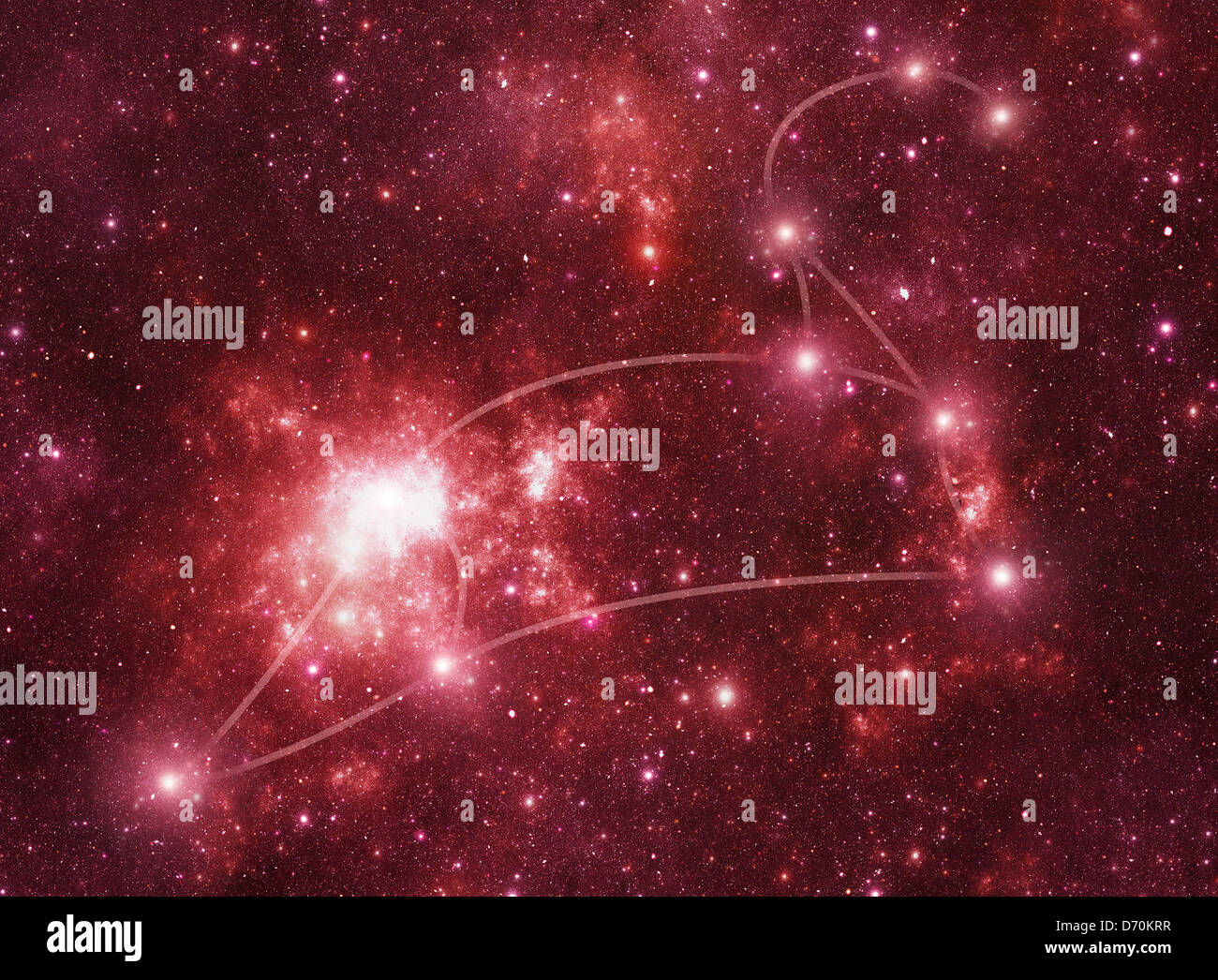 Leo Constellation Red Star