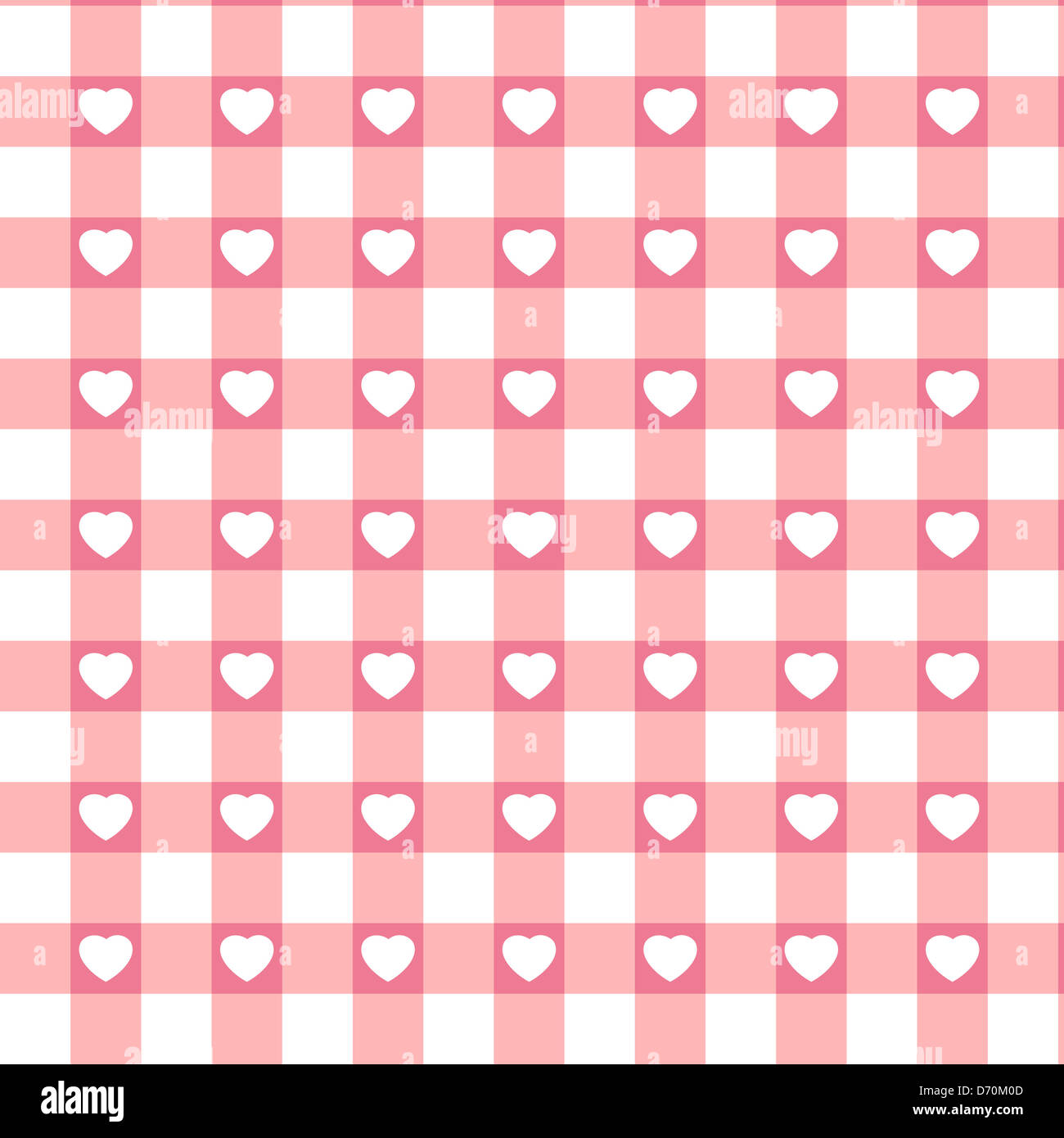 Swatch ready seamless Hearts & Gingham vintage design in pastel pink ...