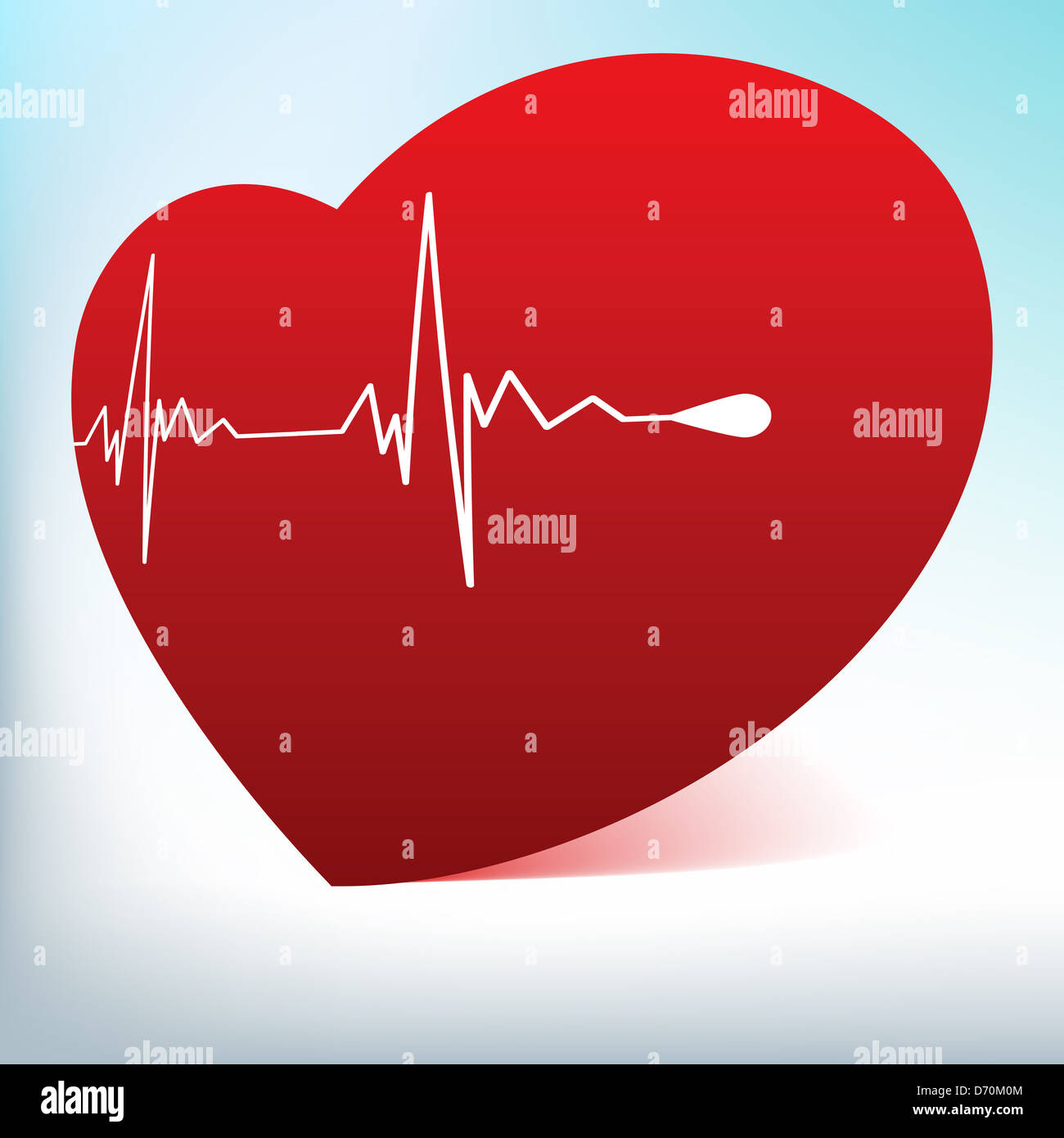 Red glass heart with normal cardiogram. EPS 8 Stock Photo - Alamy
