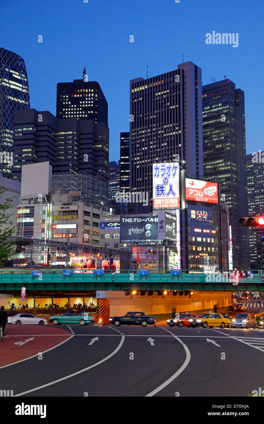 Shinjuku skyscrapers at night Tokyo Japan Stock Photo - Alamy