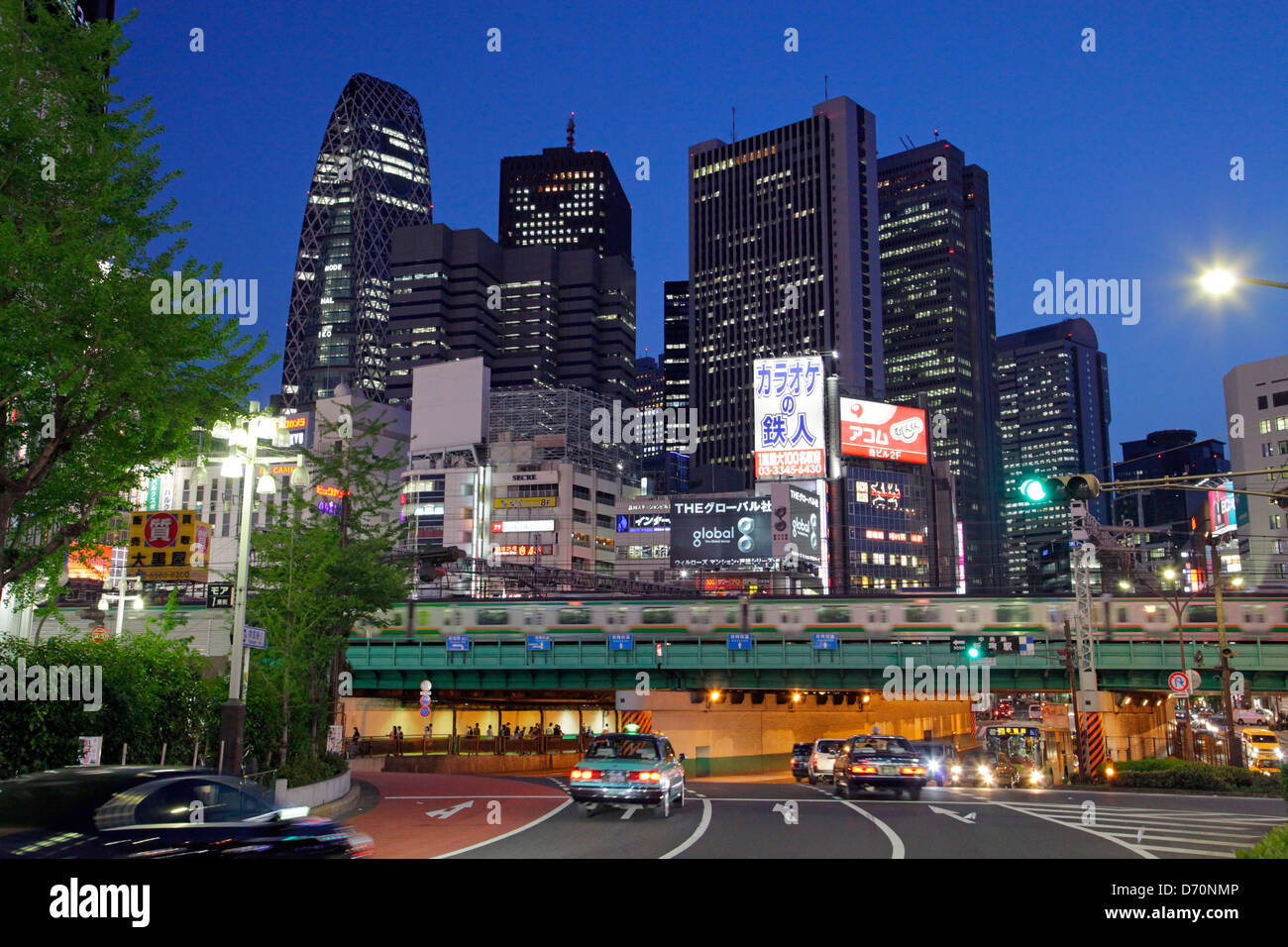 Shinjuku skyscrapers at night Tokyo Japan Stock Photo - Alamy