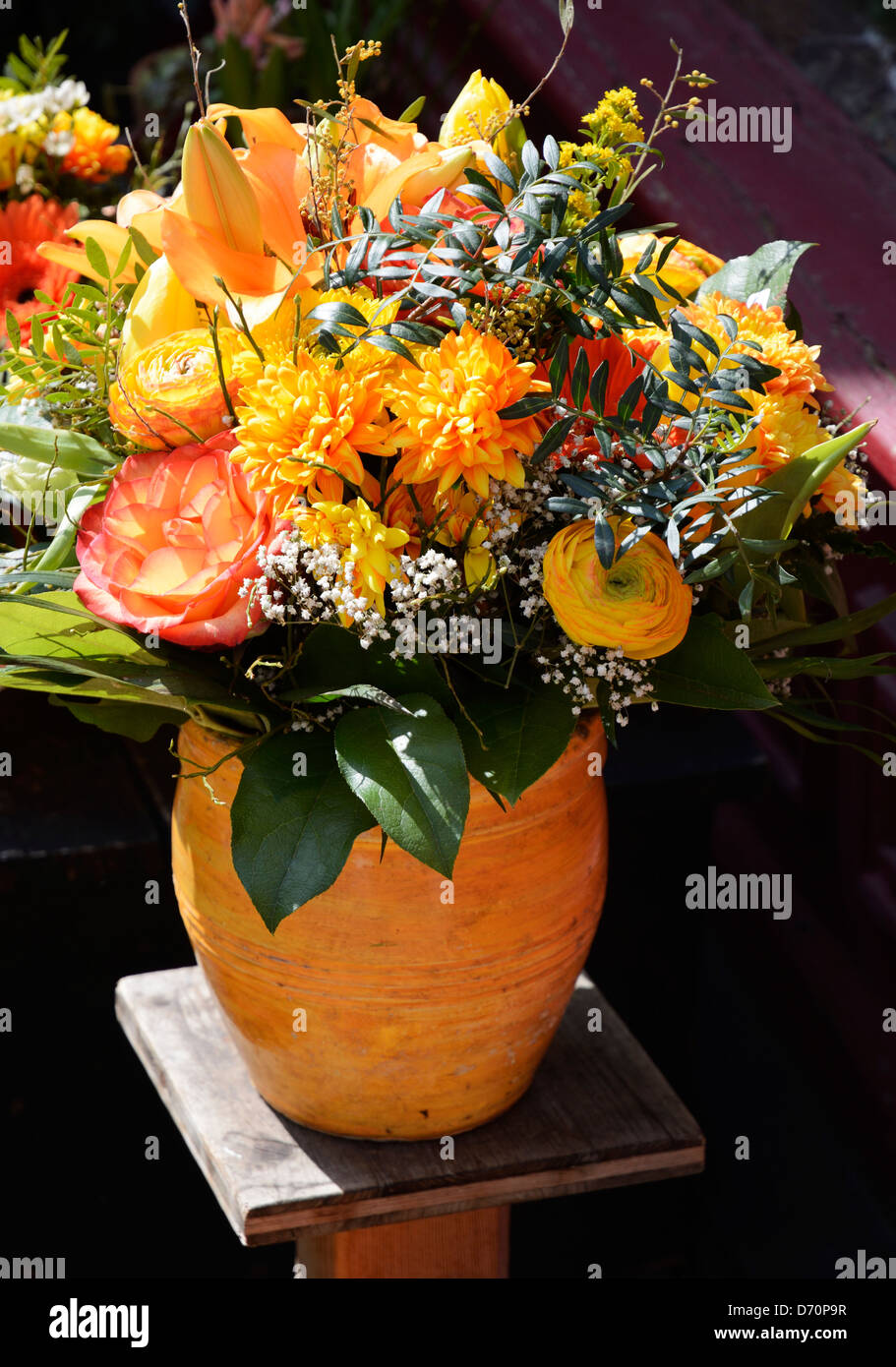 Bouquet with an arrangement of spring flowers Stock Photo - Alamy