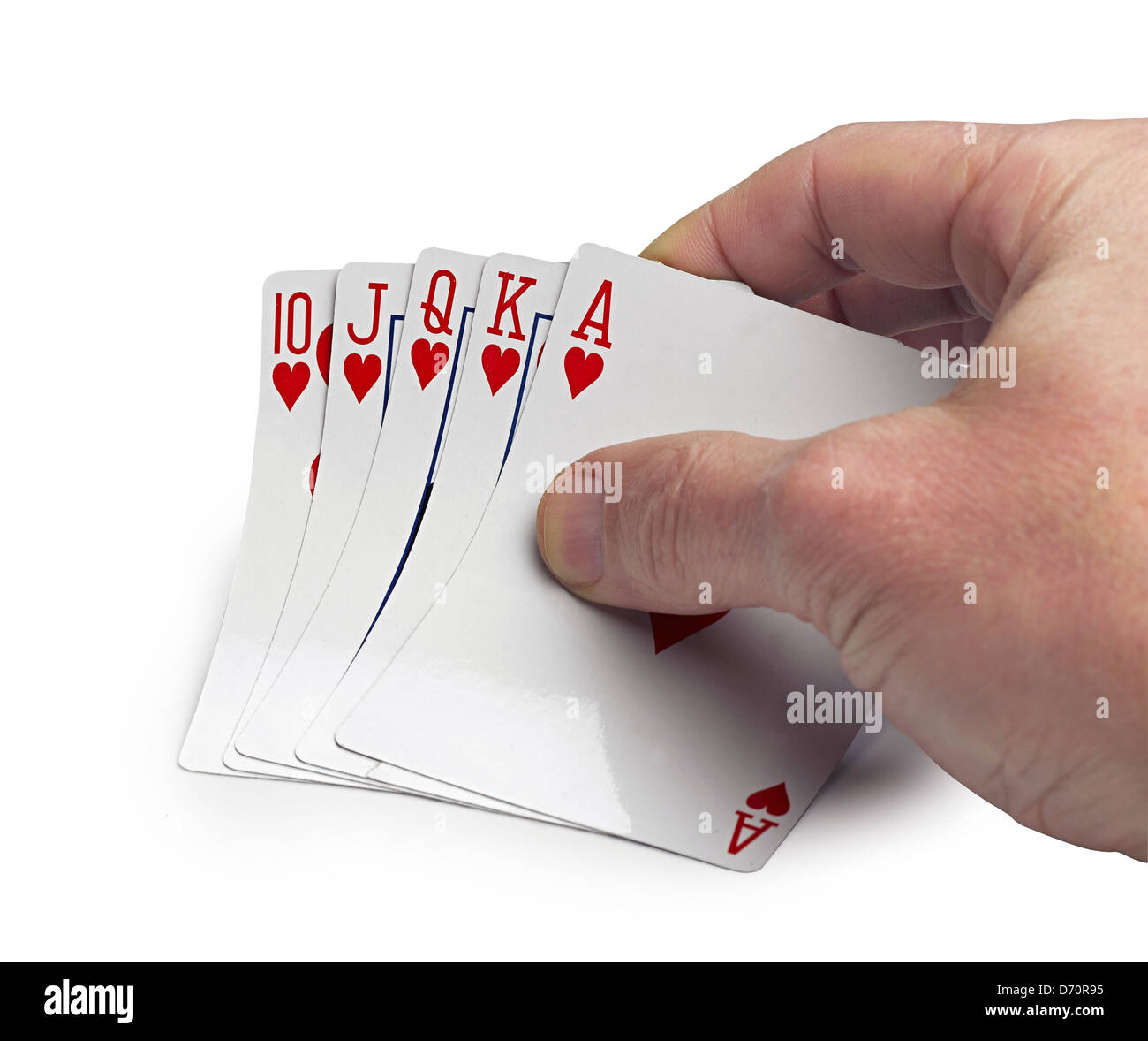 Straight flush of hearts hi-res stock photography and images - Alamy