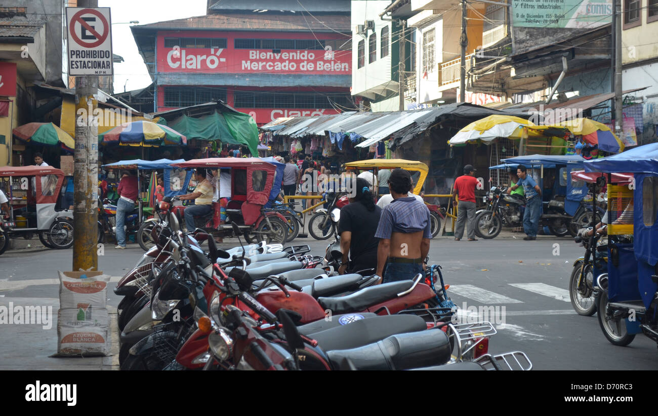 Belen market, Iquitos, Peru. One of the great third world markets Stock ...