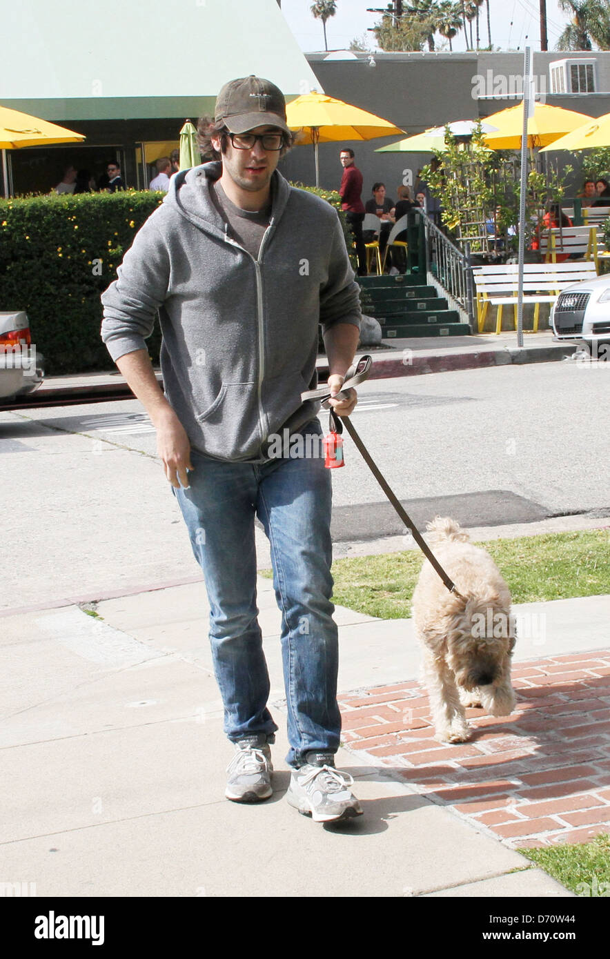 Josh groban walks his dog in hollywood hollywood hi-res stock ...