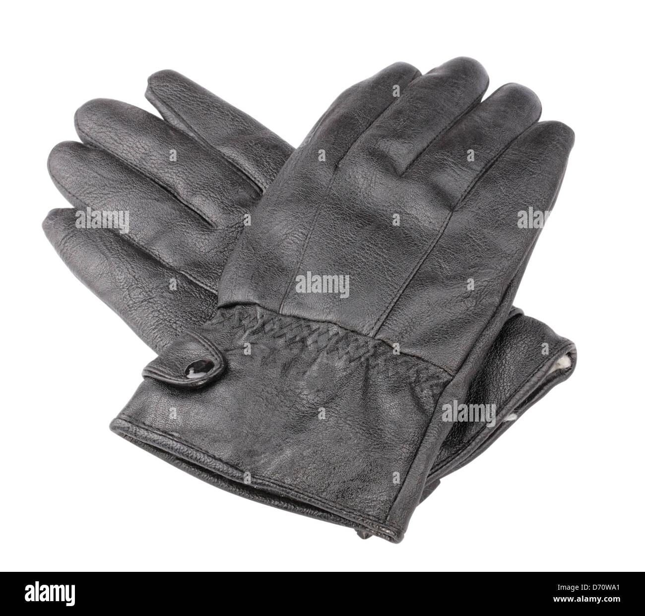 Stylish black leather gloves Cut Out Stock Images & Pictures - Alamy