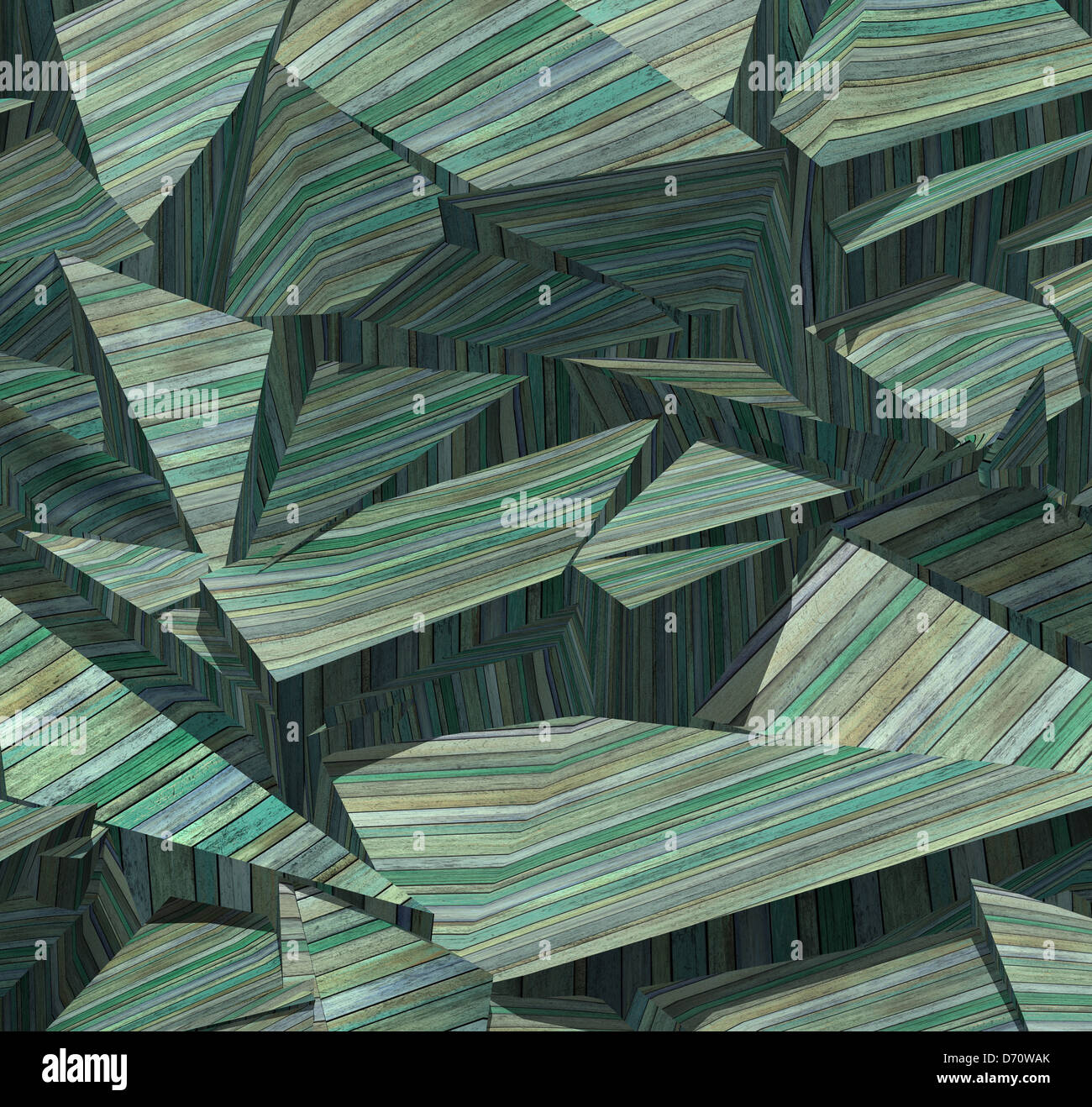 3d fragmented wood timber tile pattern in blue green Stock Photo - Alamy