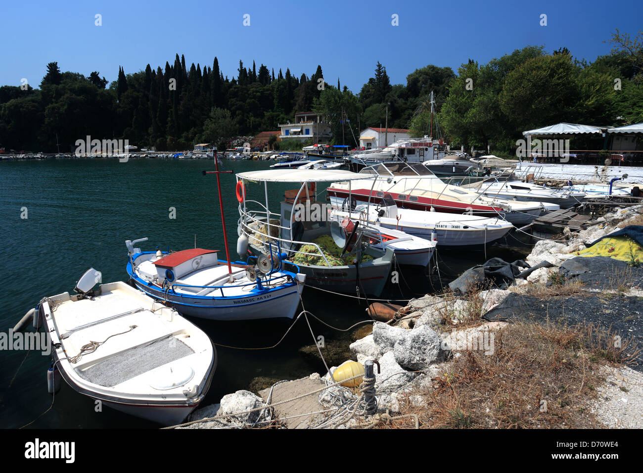 View of Ipsos beach resort, Corfu Island, Greece, Europe Stock Photo ...
